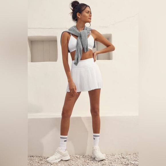 ALO Yoga | Skirts | Alo Grand Slam Tennis Skirt White New With Tags ...